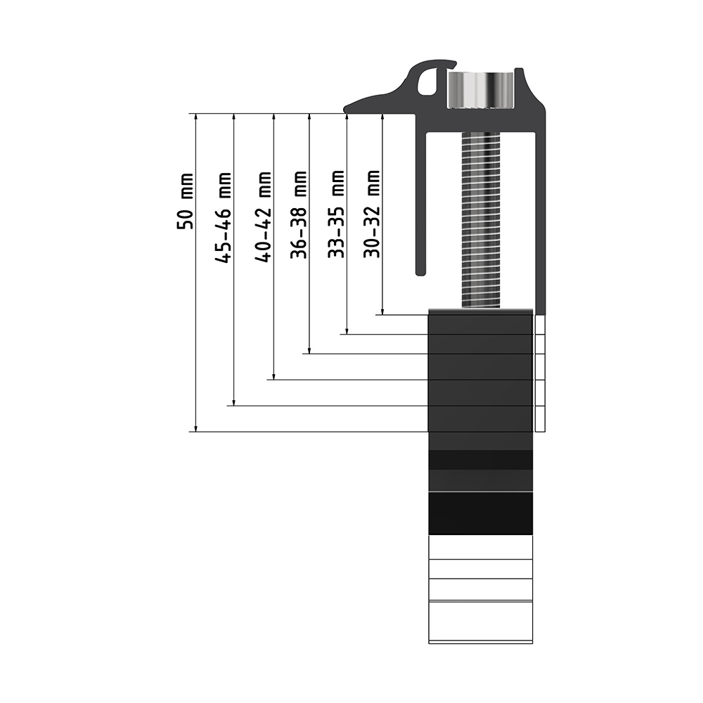 End clamp 50, black anodized - Klar Energy AS